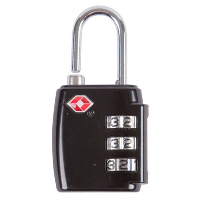 Blackspur - TSA-Approved Metal Combination Padlock - 3-Digit - Black ...