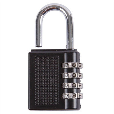 Blackspur Zinc Alloy Combination Padlock - 4-Digit - Black
