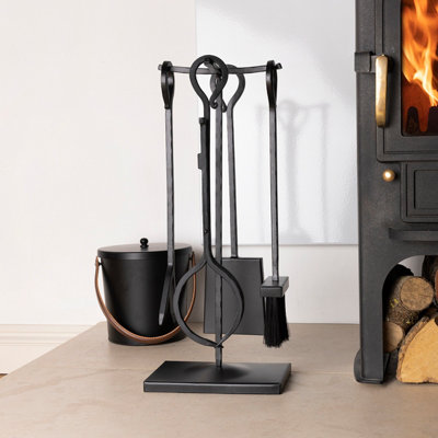Blackthorn Fireside Companion Set with Poker Tongs Coal Shovel Brush ...