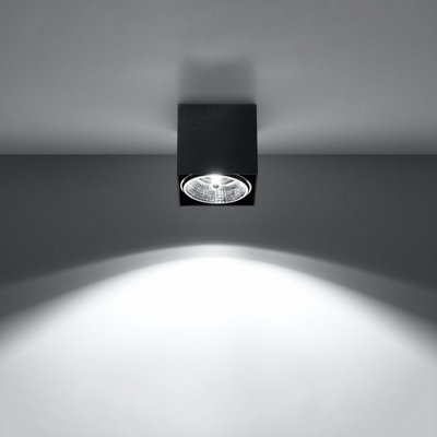 Blake Aluminium Black 1 Light Classic Ceiling Light