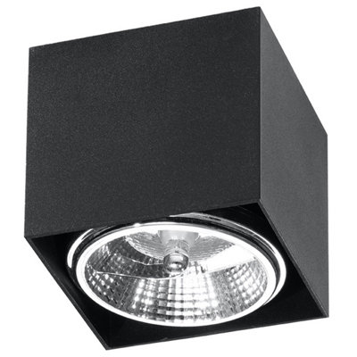 Blake Aluminium Black 1 Light Classic Ceiling Light