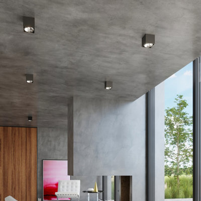 Blake Aluminium Black 1 Light Classic Ceiling Light