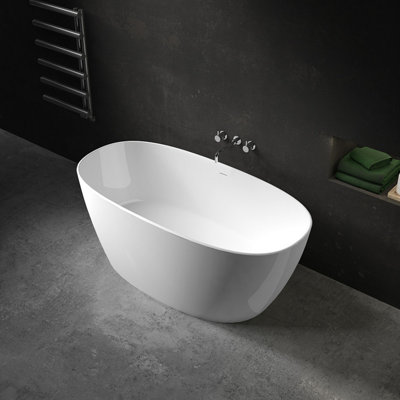 Blake Stone Freestanding Bath 1600 - Matt White