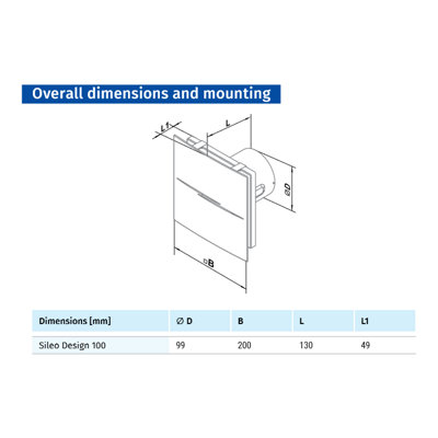 Blauberg Calm Design Low Noise Energy Efficient Bathroom Extractor Fan ...