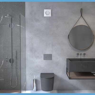 BLAUBERG CALM White Bathroom Extractor Fan. Humidity Sensor and Run on ...