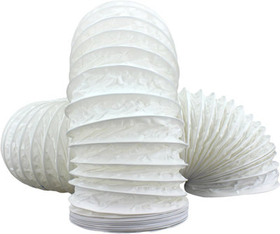 Blauflex White PVC Ducting 150mm dia x 3m
