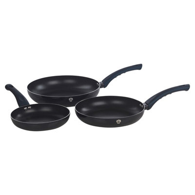 BLAUMANN 3Pc Set Aquamarine Colour Cookware Induction Pot Pan Saucepan ...