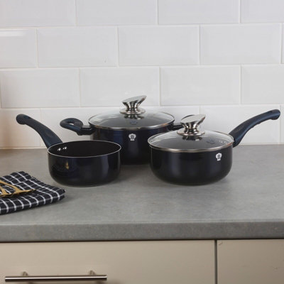 BLAUMANN 5Pc Set Aquamarine Colour Cookware Induction Pot Pan Saucepan ...