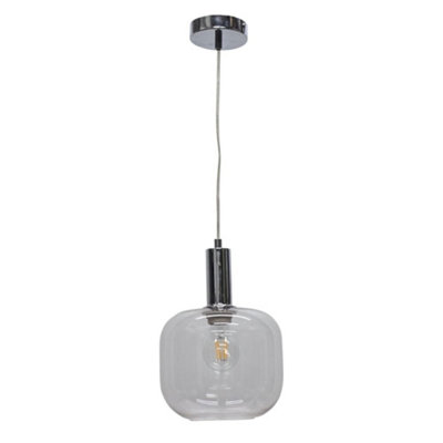 Bletch - Clear Glass Chrome Deco Pendant Fitting