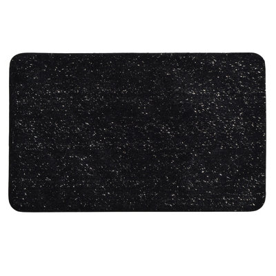 Bling Microfibre Non-Slip Sparkle Bath Mat - Black