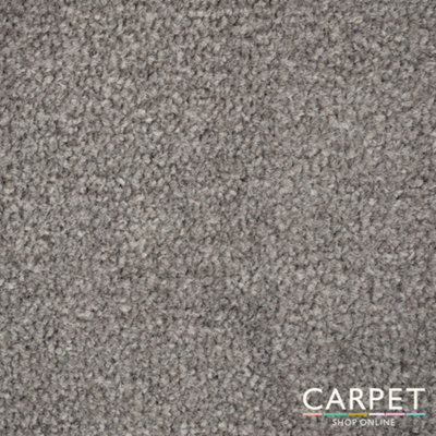 Blithe Twist Stone Grey Carpet Action Back 6m x 4m