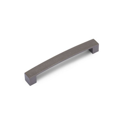 Block Bar Kitchen Cabinets D Handle, 160mm Centres, Pewter, Pack of 2