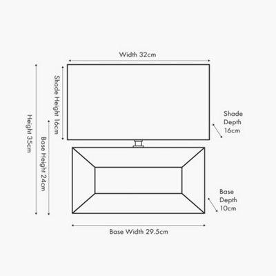 Block White Ceramic Rectangular Table Lamp 0658