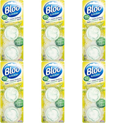 Bloo Acticlean Cistern Block Citrus Twinpack zesty lemon (Pack of 6)