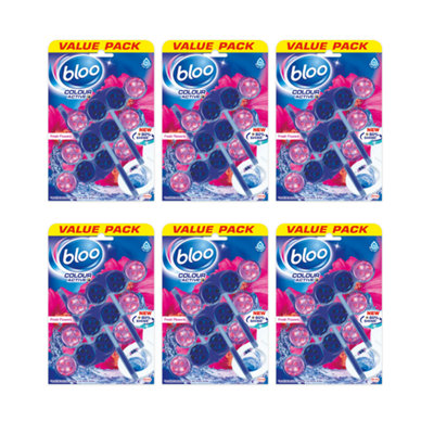 Bloo Colour Active Fresh Flowers Toilet Rim Blocks Pack of 3 - Pack of 6