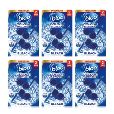 Bloo colour active Toilet Rim Block Bleach Capsule 2x 50g - Pack of 6