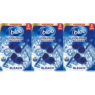 Bloo Colour Active Toilet Rim Block, Bleach, Twin Pack, 2 x 50g (Pack ...