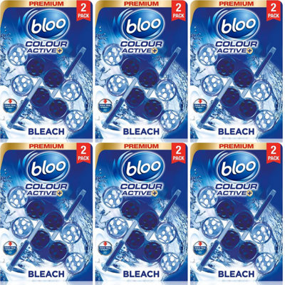 Bloo Colour Active Toilet Rim Block, Bleach, Twin Pack, 2 x 50g (Pack ...