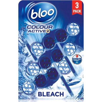 Bloo Colour Active Toilet Rim Block Blue Bleach Anti-Limescale 150gm
