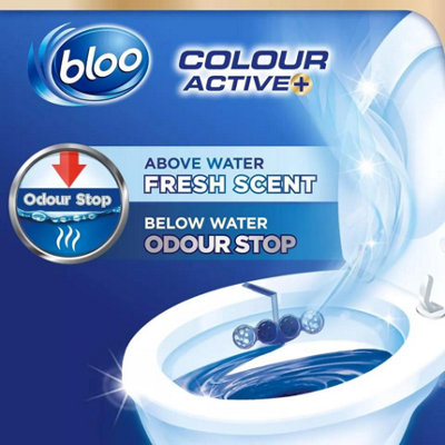 Bloo Colour Active Toilet Rim Block Blue Bleach Anti-Limescale 150gm