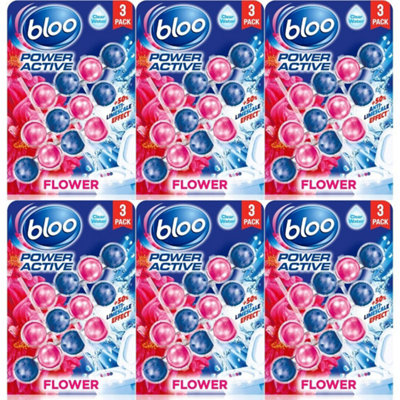 Bloo Power Active Toilet Rim Block Fresh Flower 150g x 6