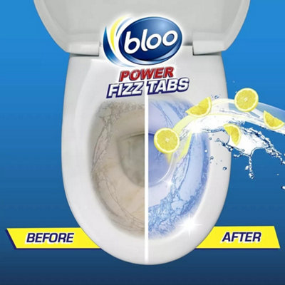 Bloo Power Toilet Fizz Tabs Anti Limescale Lemon 8 Tabs x 6