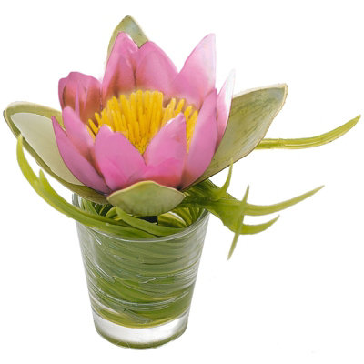 Bloom Artificial Faux Fake Realistic Waterlily Flower Arrangement in ...