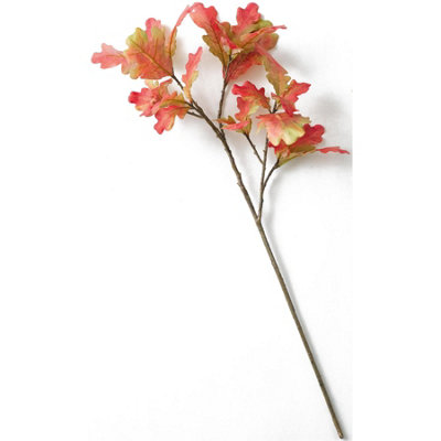 Bloom Artificial Single Autumn Oak Stem - Faux Fake Silk Flower Indoor ...