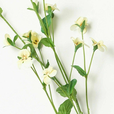 Bloom Artificial Single Pansy Stem - Faux Fake Silk Flower Indoor Home ...