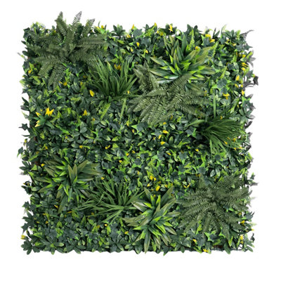 Blooming Artificial - 100cm Fake Forest Greens Living Wall - Indoor ...