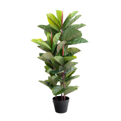 Blooming Artificial - 105cm / 3.5ft Faux Rubber Tree