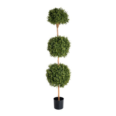 Blooming Artificial - 180cm / 6ft Faux Boxwood Triple Ball Tree
