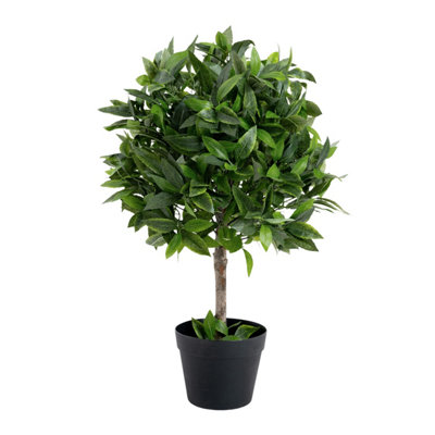 Blooming Artificial - 70cm / 2.25ft Fake Bay Laurel Bush Ball at B&Q
