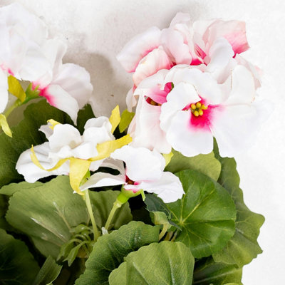Blooming Artificial - Multi Pack Faux Geranium Bush Bundle - Outdoor ...