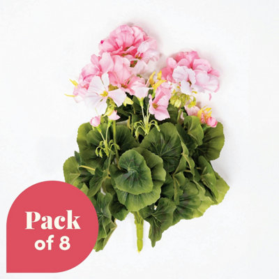 Blooming Artificial - Multi Pack Faux Geranium Bush Bundle - Outdoor ...