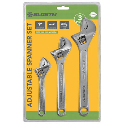 BLOSTM Adjustable Spanner Set 3 Piece | DIY at B&Q