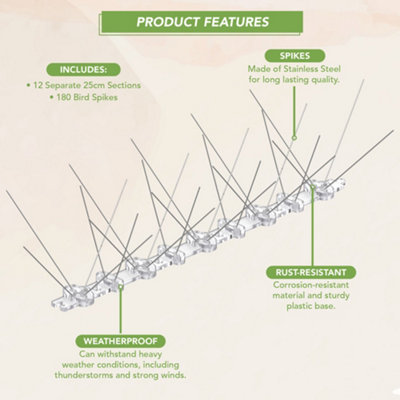 BLOSTM BIRD SPIKES PIGEON - 12 PACK
