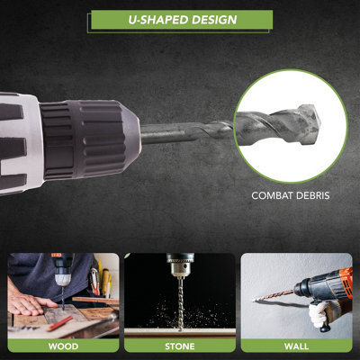 BLOSTM Hammer Drill & Chisel Bit Set - 17 Pieces | DIY at B&Q