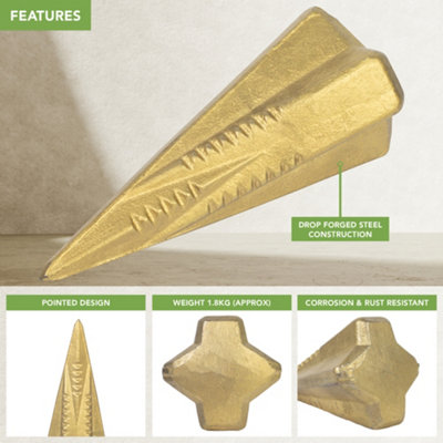 BLOSTM Log Splitter Wedge - 1.8kg Wood Grenade