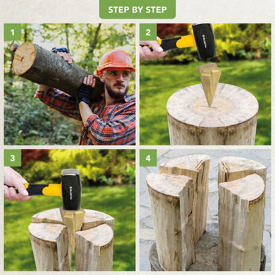 BLOSTM Log Splitter Wedge - 1.8kg Wood Grenade