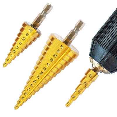 BLOSTM Steel Step Drill Bits 3PCS