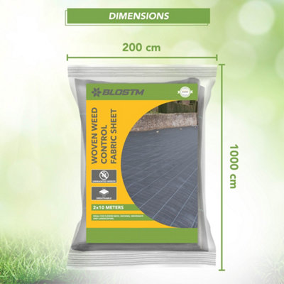 BLOSTM Woven Weed Control Fabric Sheet - 2M X 10M