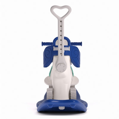 Blue 2-in-1 Rocking Horse Playset for Toddlers and Kids