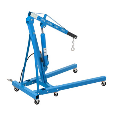 Blue 2 Ton Folding Hydraulic Engine Hoist with Lever Folding Engine ...