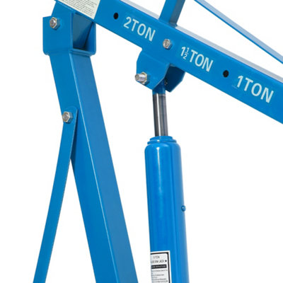 Blue 2 Ton Folding Hydraulic Engine Hoist with Lever Folding Engine ...
