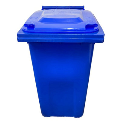 Blue 240L Standard Sized Outdoor Recycling Wheelie Bin With Rubber ...