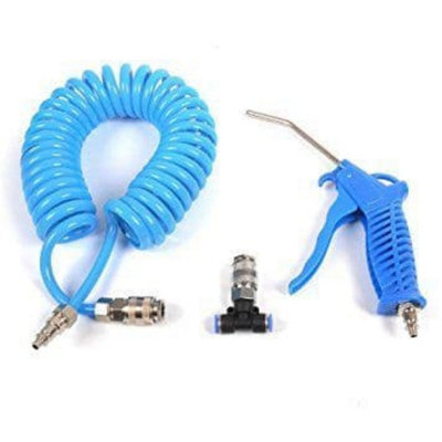 Blue Air Duster Kit Set with 5M Coiled Hose Spiral Air Blow Dust ...