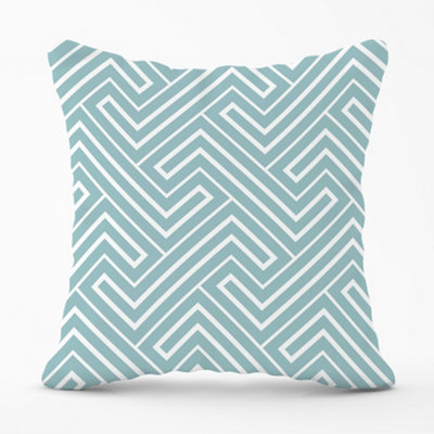Blue And White Geometric Pattern Cushions 60cm x 60cm