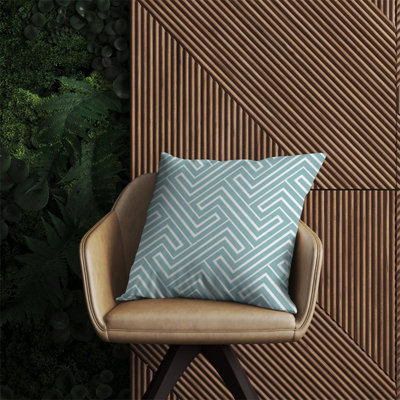 Blue And White Geometric Pattern Outdoor Cushion 60cm x 60cm
