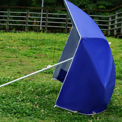 Blue Beach Carp Sea Fishing Umbrella Brolly Shelter Bivvy Sun Shade ...